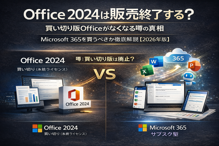 Office 2024は販売終了する？買い切り版Officeがなくなる噂の真相とMicrosoft 365を買うべきか解説【2026年版 ...